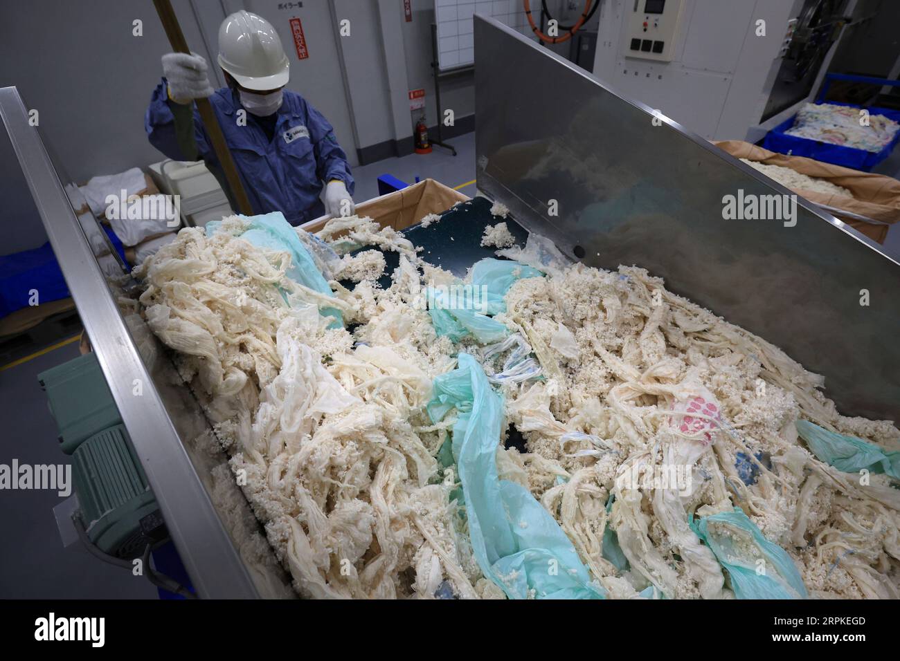 Disposable diapers are collected from hospitals and facilities for the ...