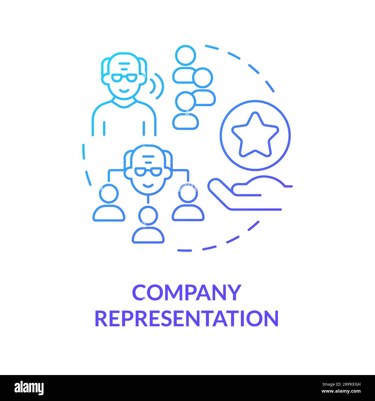 2D gradient company representation thin line concept Stock Vector Image & Art - Alamy