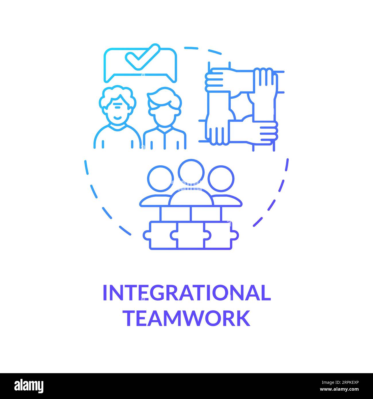 2D gradient integrational teamwork thin line concept Stock Vector Image & Art - Alamy