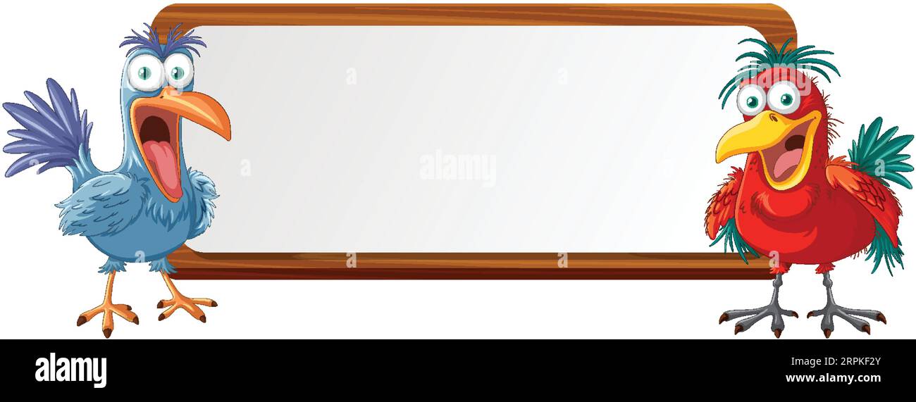 A vector cartoon illustration featuring a banner with crazy and funny ...