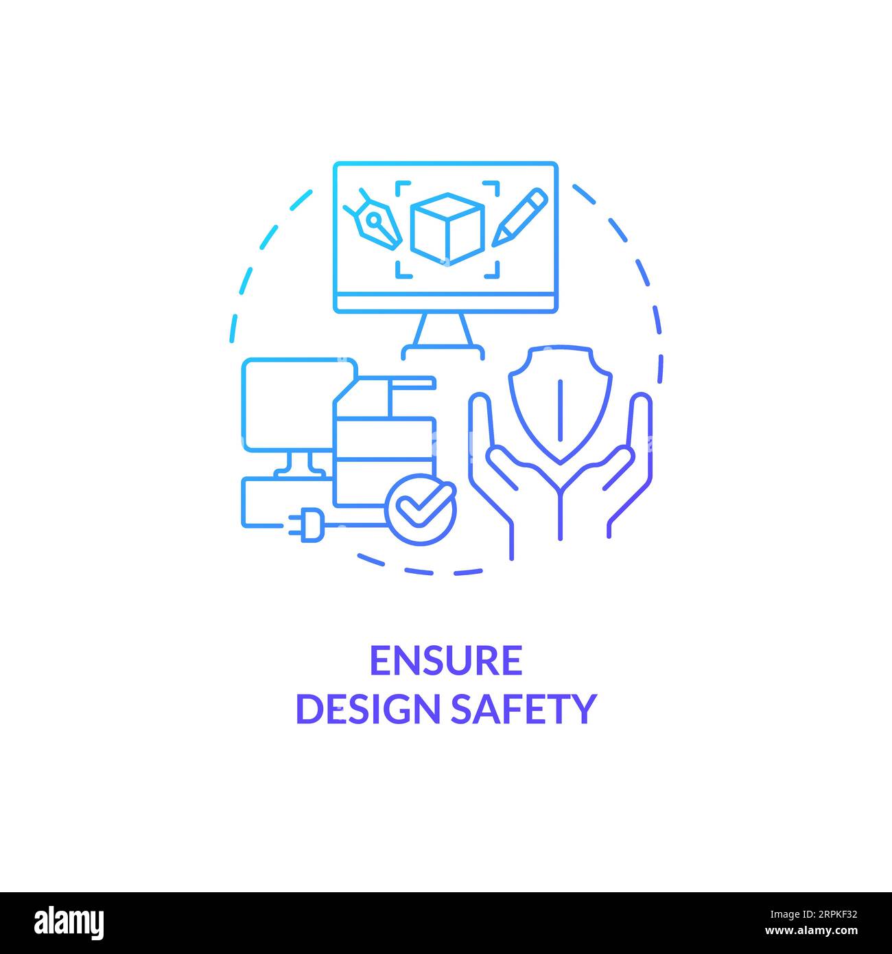 2D ensure design safety gradient icon concept Stock Vector Image & Art ...