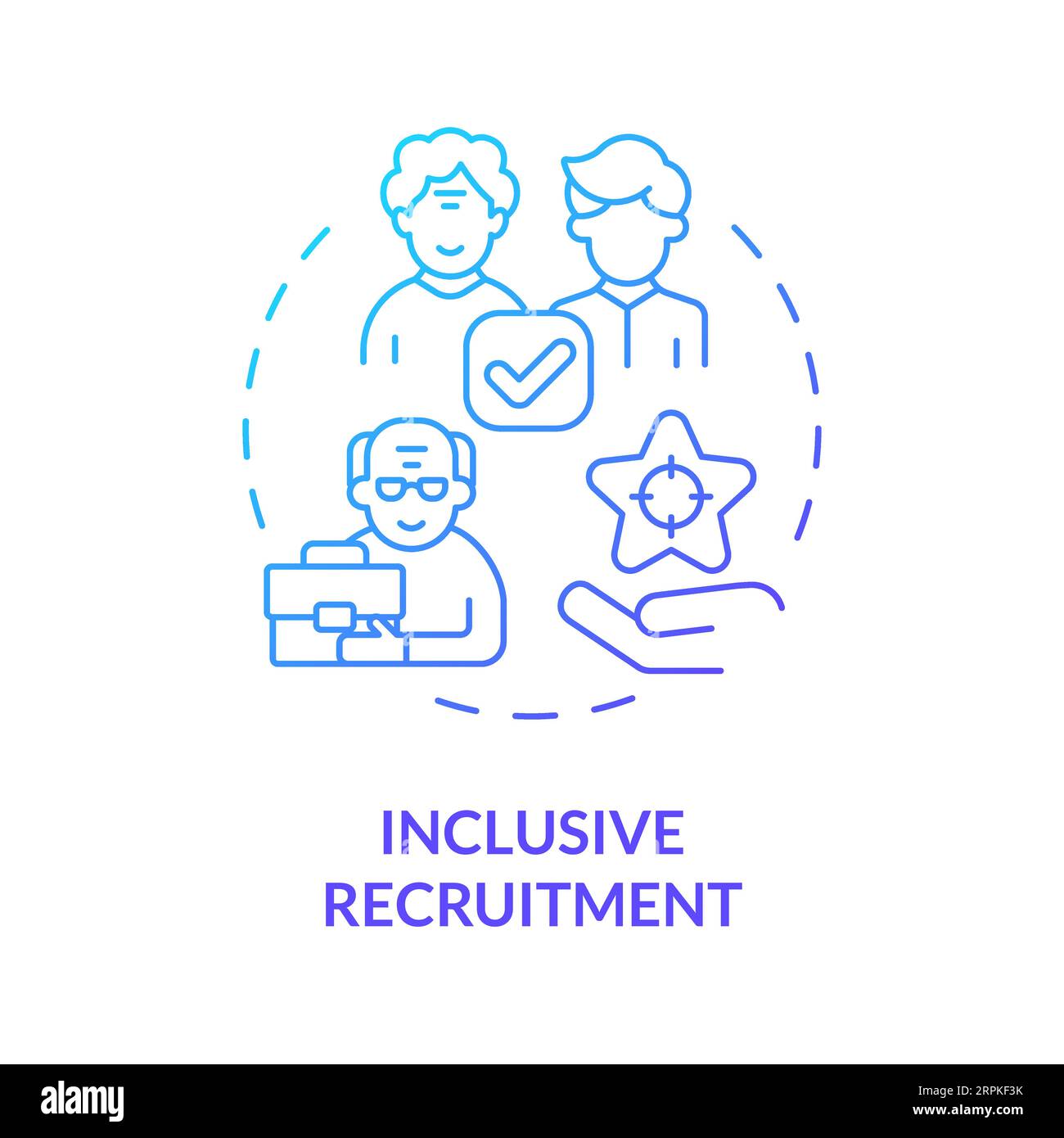 2D gradient inclusive recruitment thin line concept Stock Vector Image ...