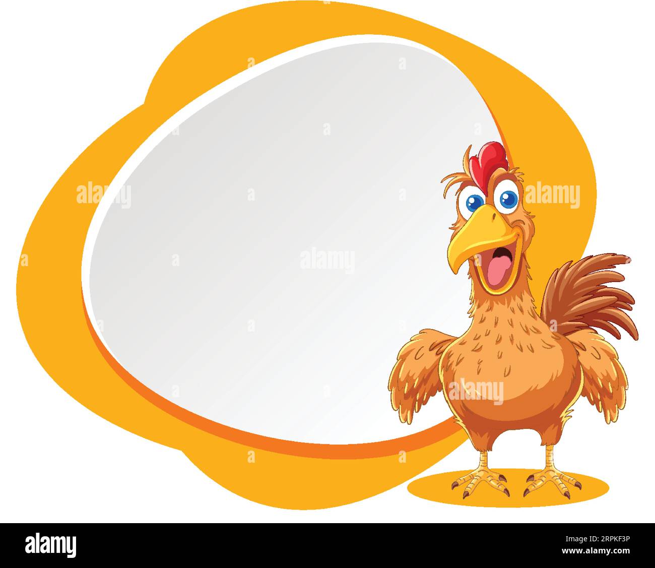A cheerful cartoon illustration of a smiling chicken Stock Vector Image ...