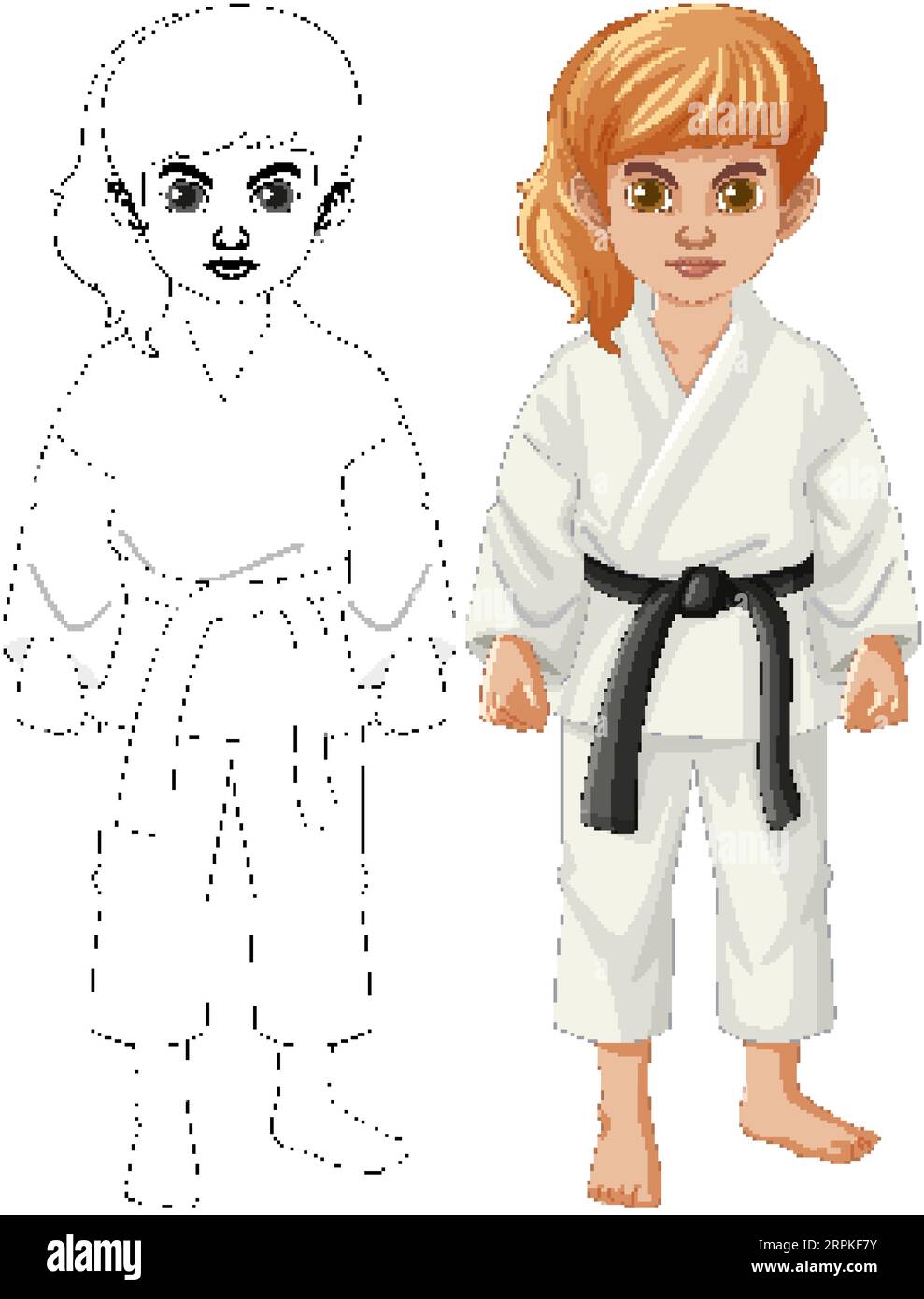 Girl wearing martial arts uniform Stock Vector Images - Alamy