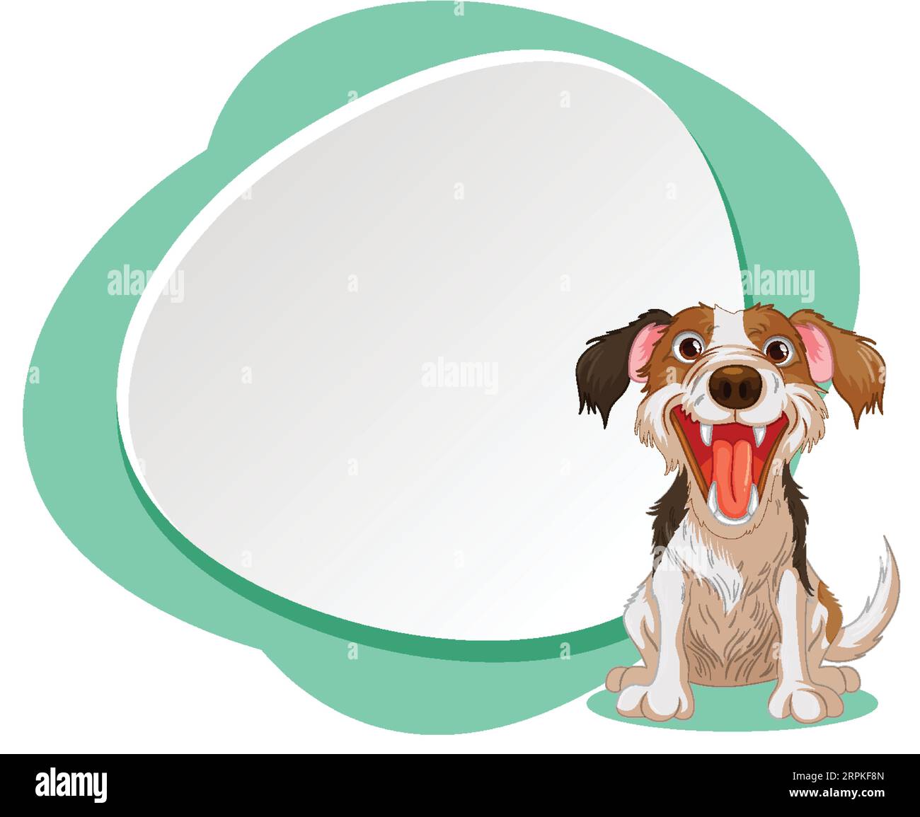 A vector cartoon illustration of a Jack Russell Terrier dog on a banner ...