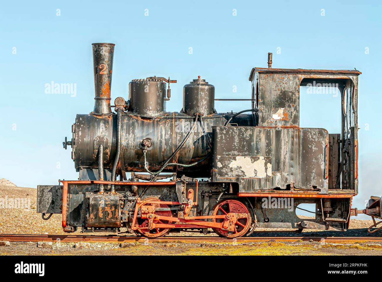 Abandoned coal train in the Village Ny Alesund in Svalbard, Norway ...