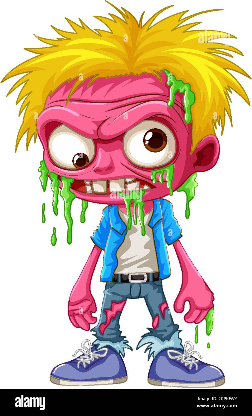 A gory vector illustration of a male zombie cartoon character Stock ...