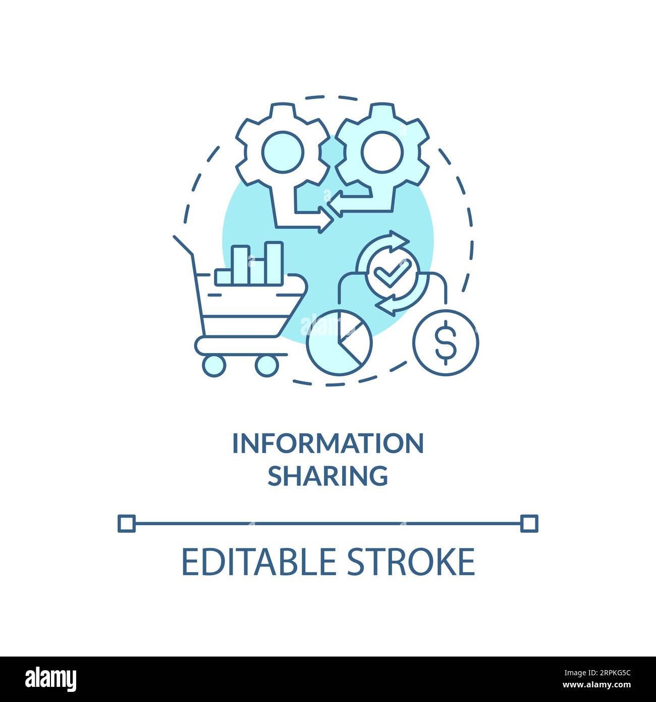 2D customizable information sharing blue icon concept Stock Vector ...