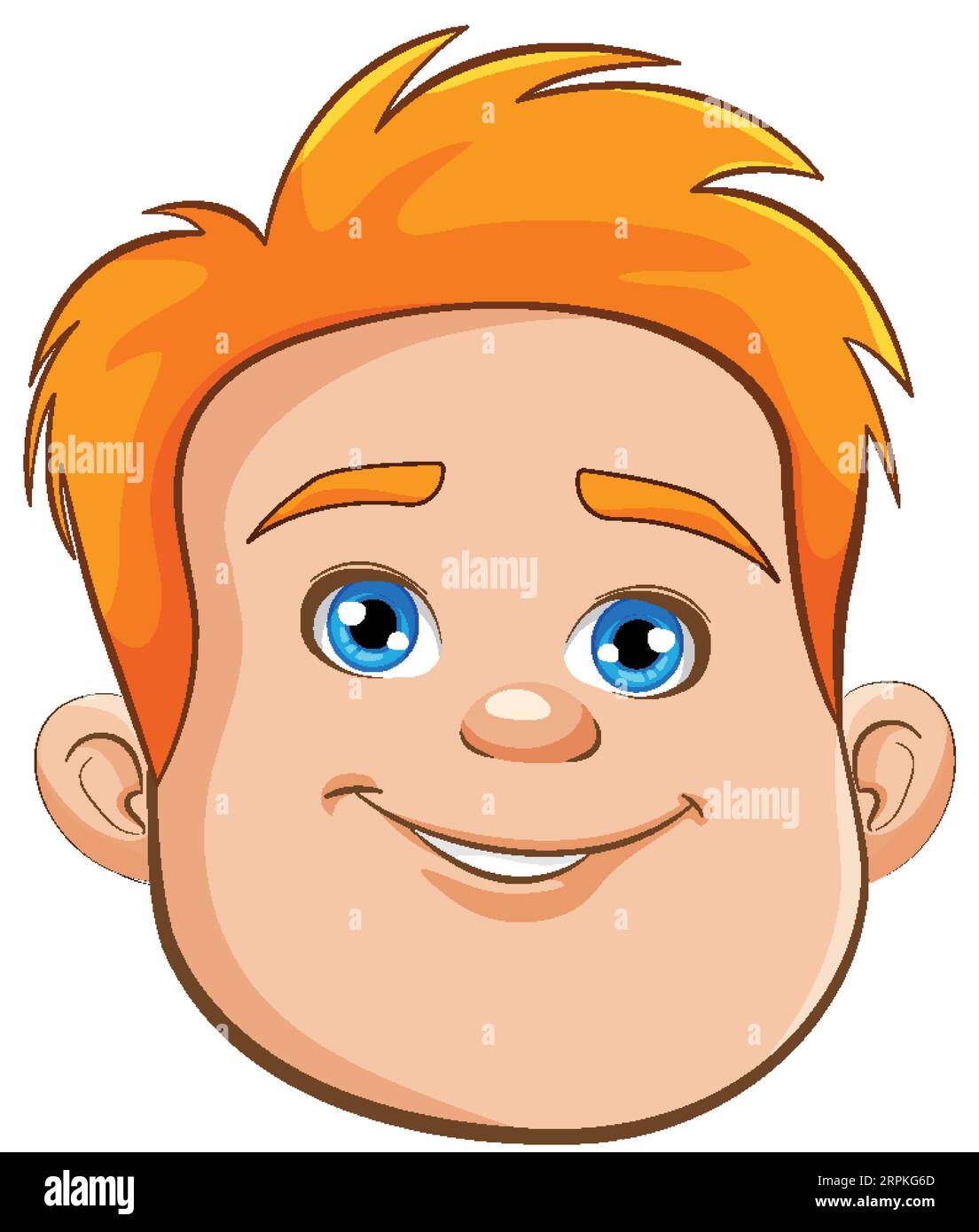 A cheerful chubby teen man with a cartoon-style vector illustration ...