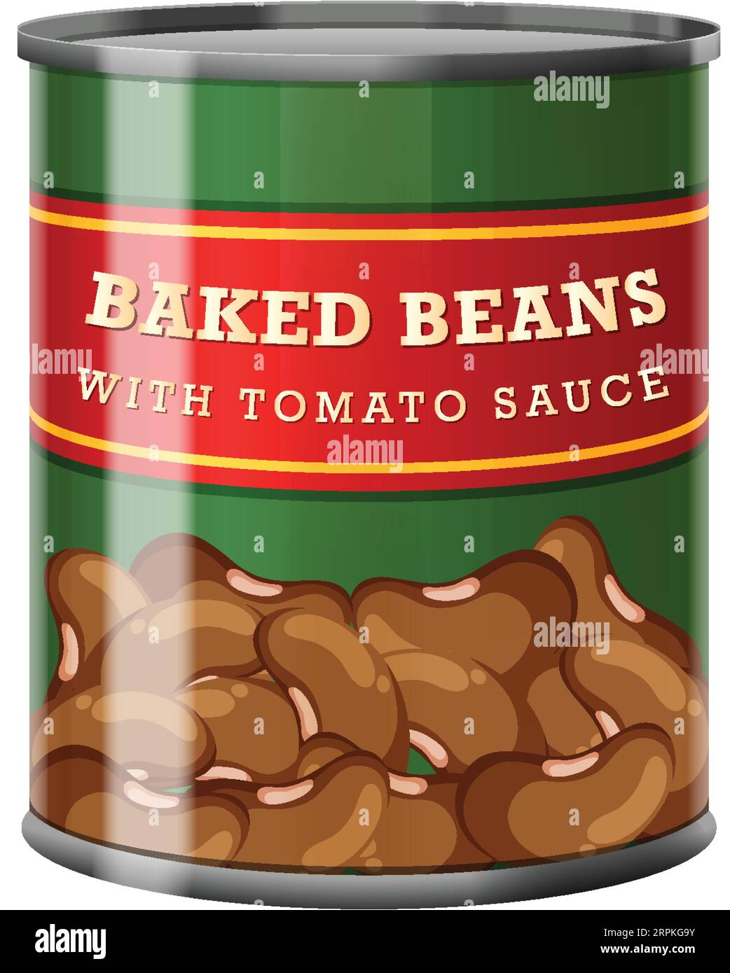 Baked Beans with Tomato Sauce Food Can illustration Stock Vector Image ...