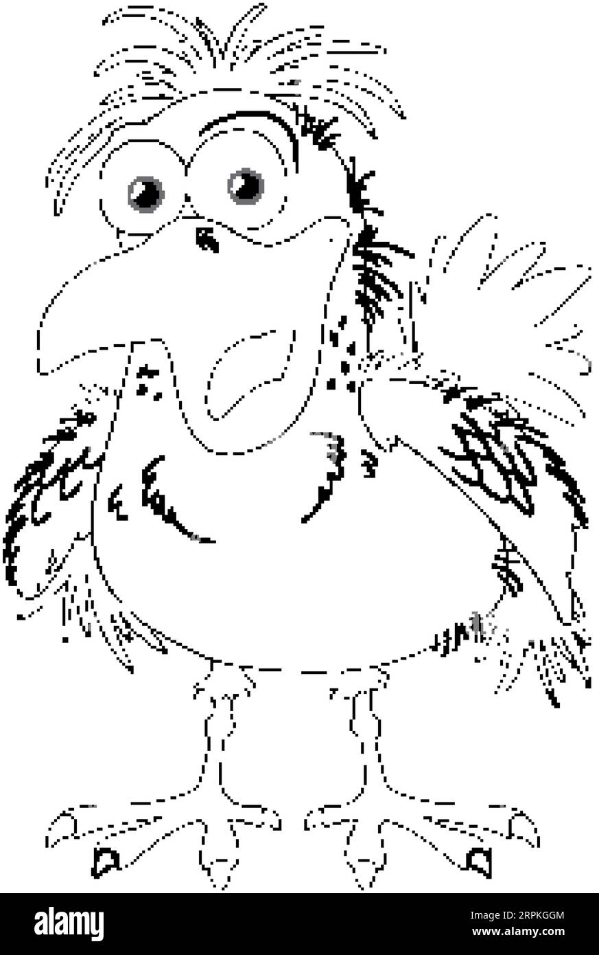 A vector cartoon illustration of a crazy bird freaking out, isolated on ...