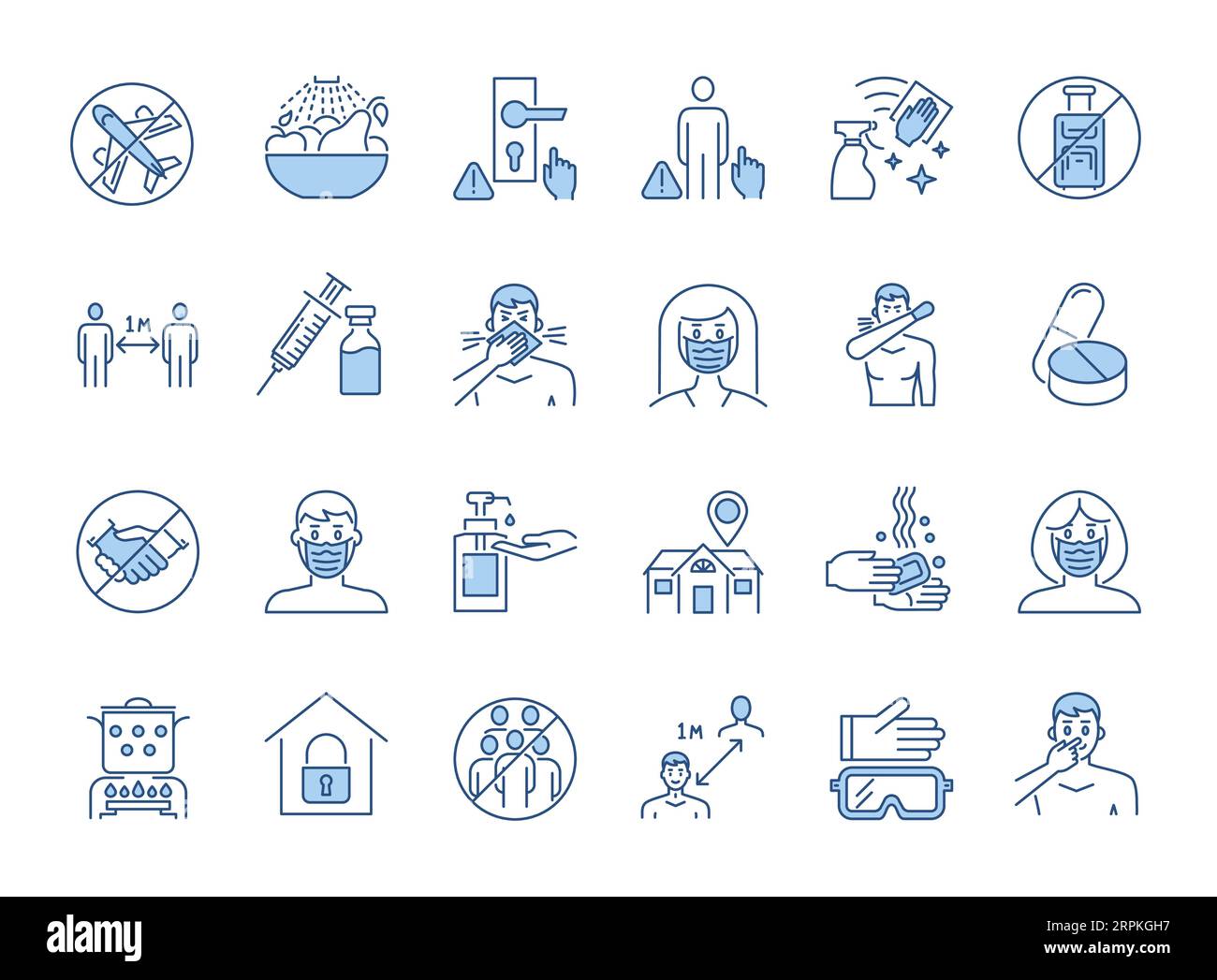 Coronavirus Prevention vector icons. Isolated on white background ...