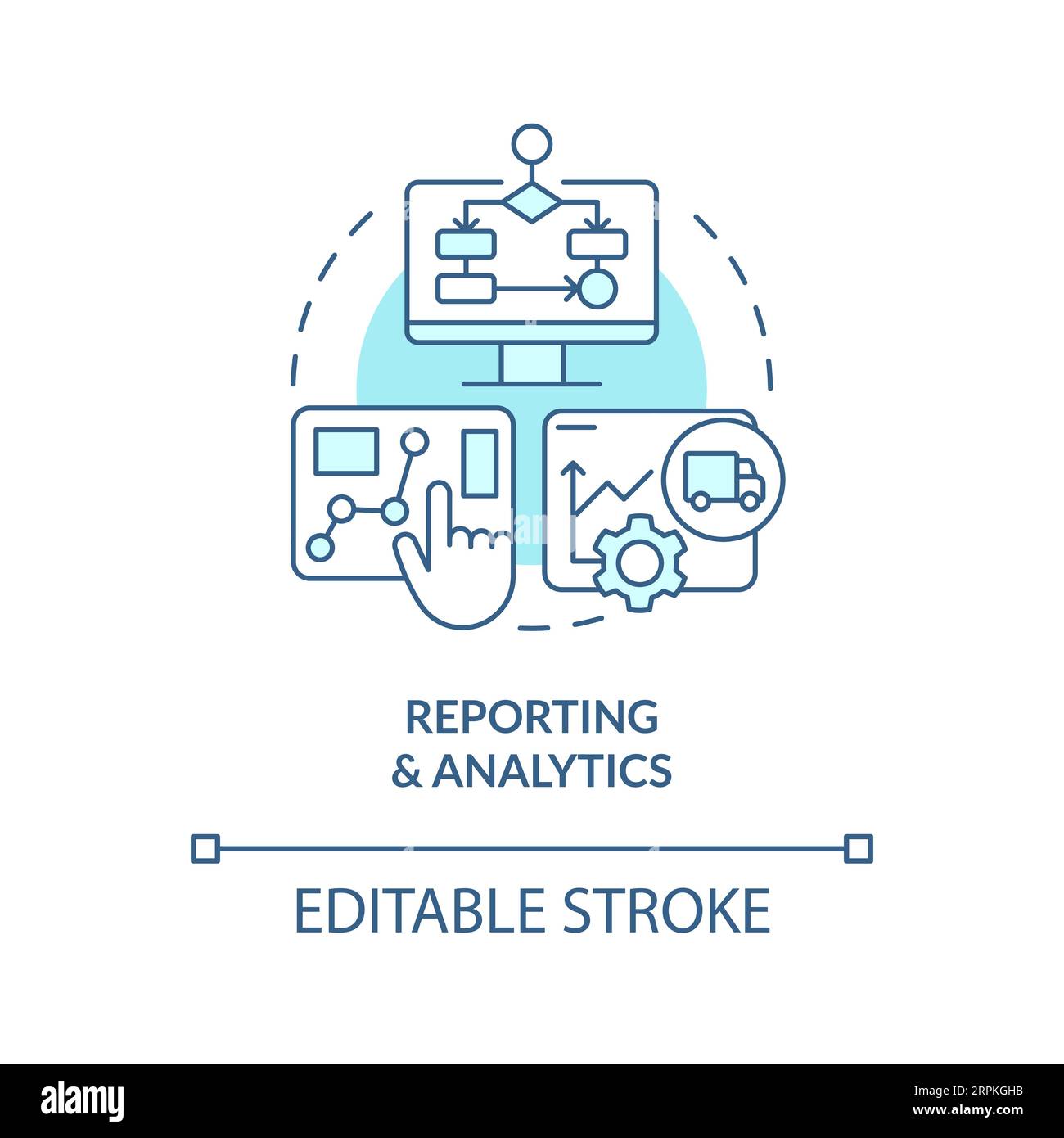 2D reporting and analytics blue icon concept Stock Vector Image & Art ...