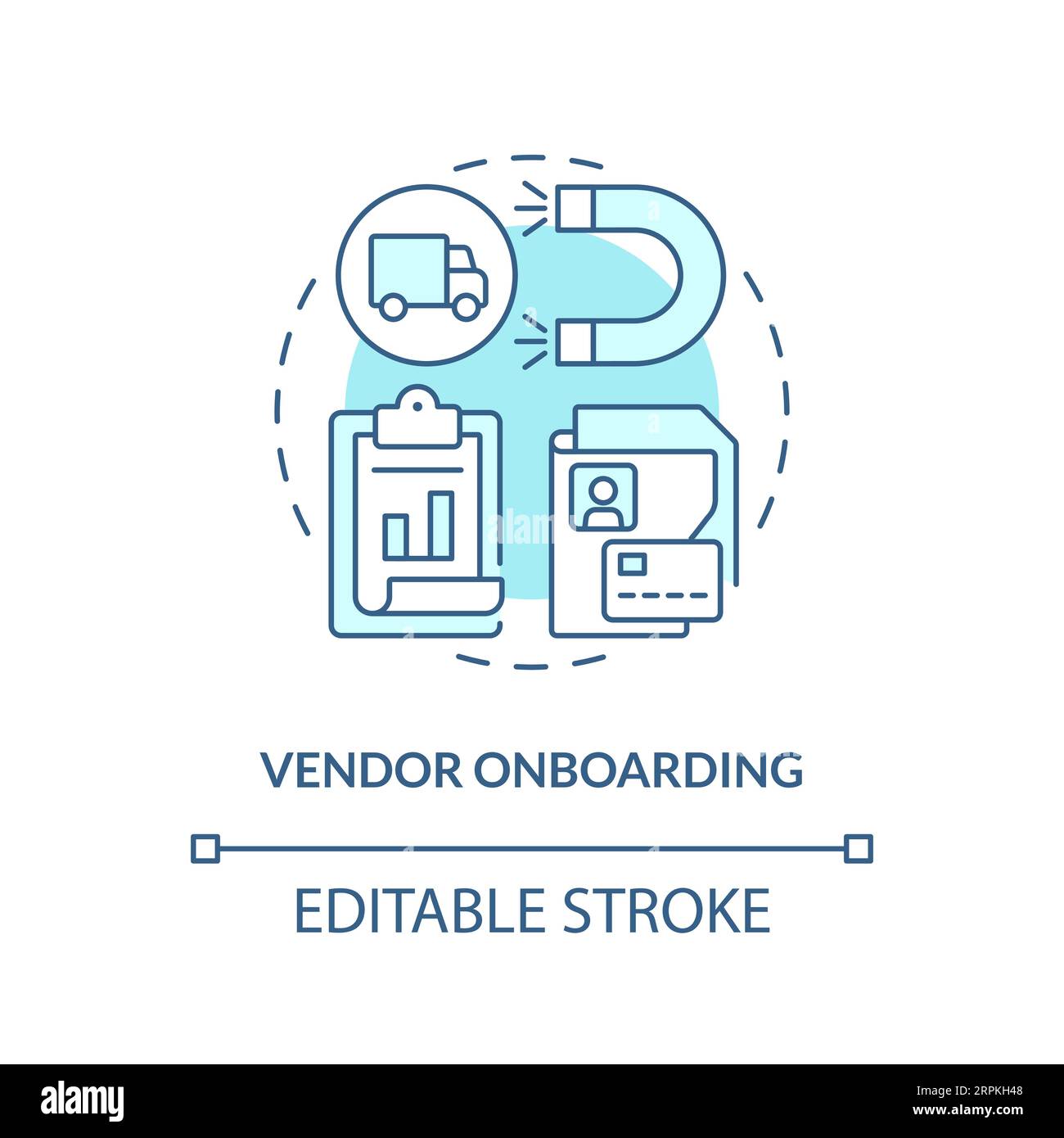 2D customizable vendor onboarding blue icon concept Stock Vector Image ...