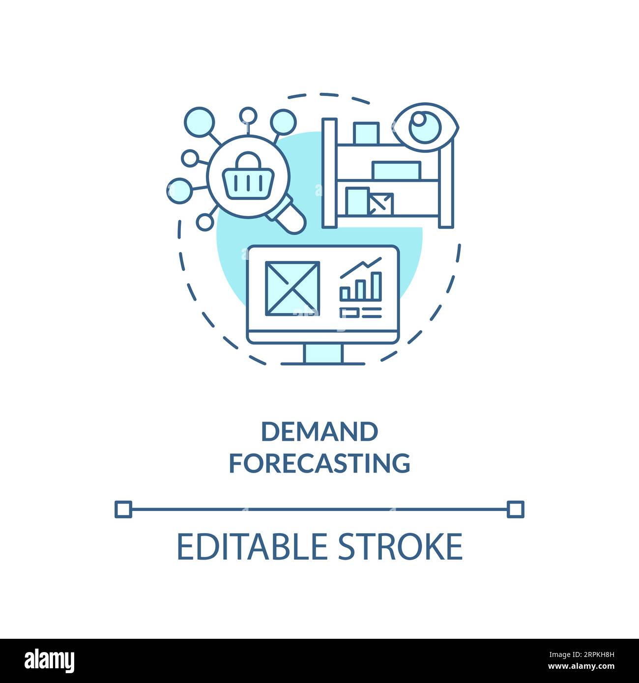 2D customizable demand forecasting blue icon concept Stock Vector Image ...