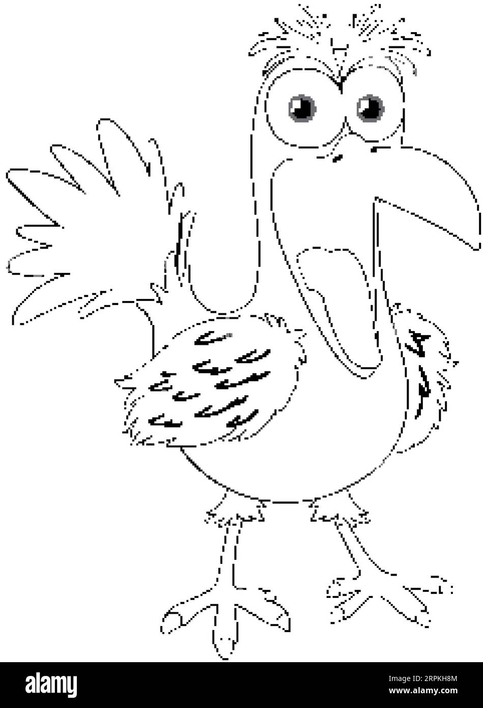 A vector cartoon illustration of a crazy bird freaking out, isolated on ...