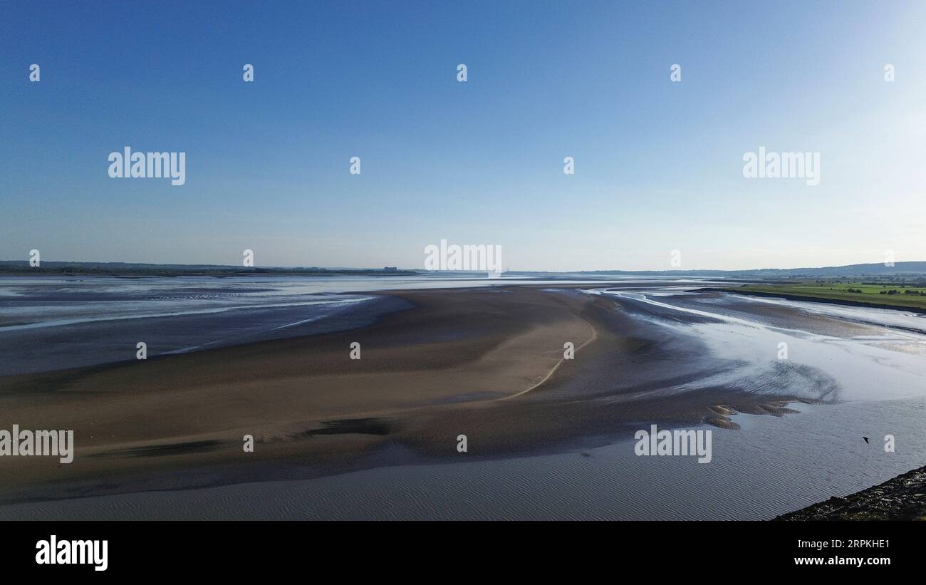 Severn estuary looking toward the Bristol Channel. Lydney Harbour and ...