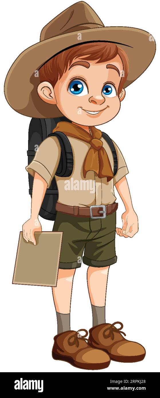 Scout Boy Cartoon Character illustration Stock Vector Image & Art - Alamy