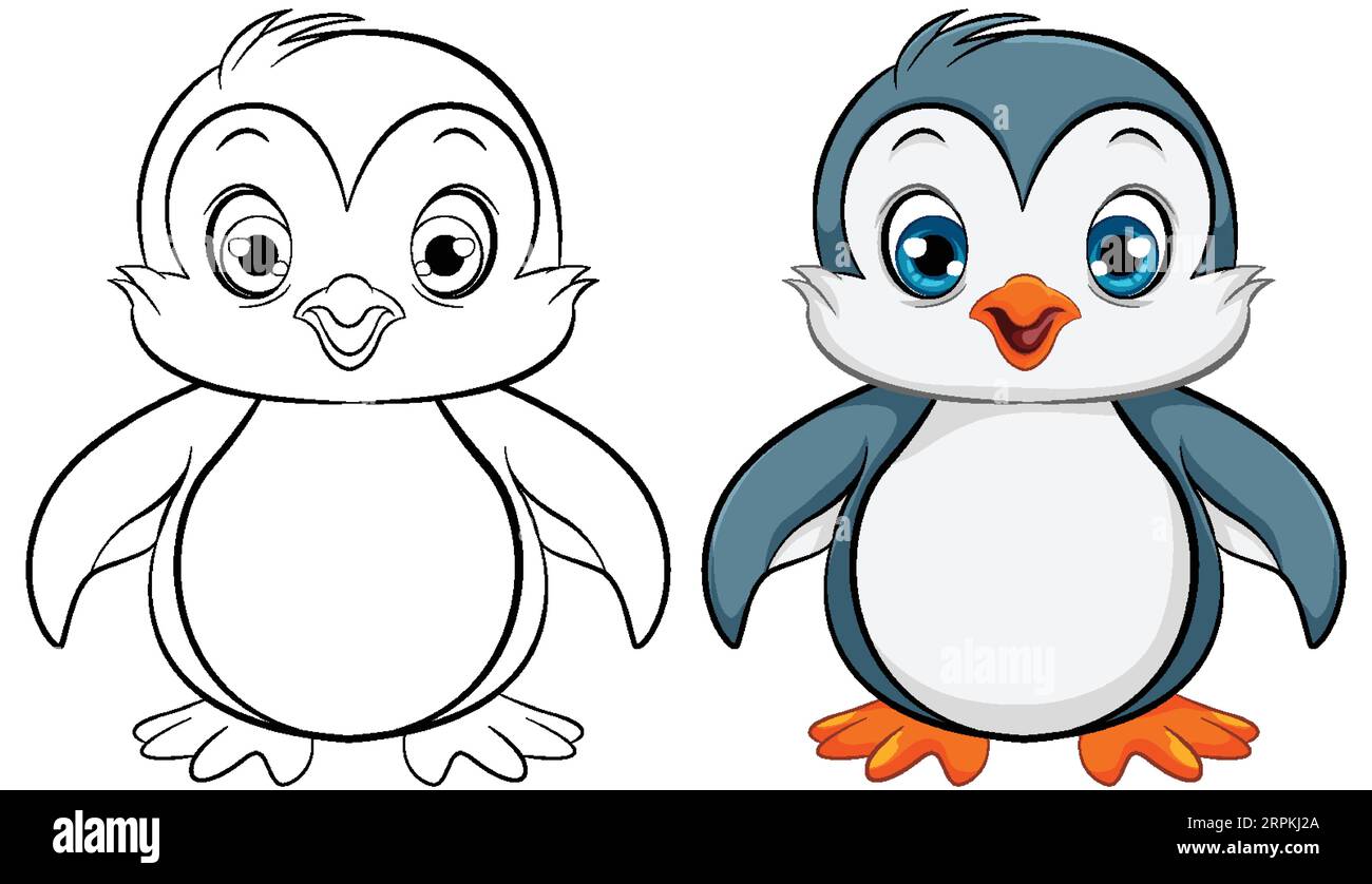 Cute Cartoon Baby Penguins