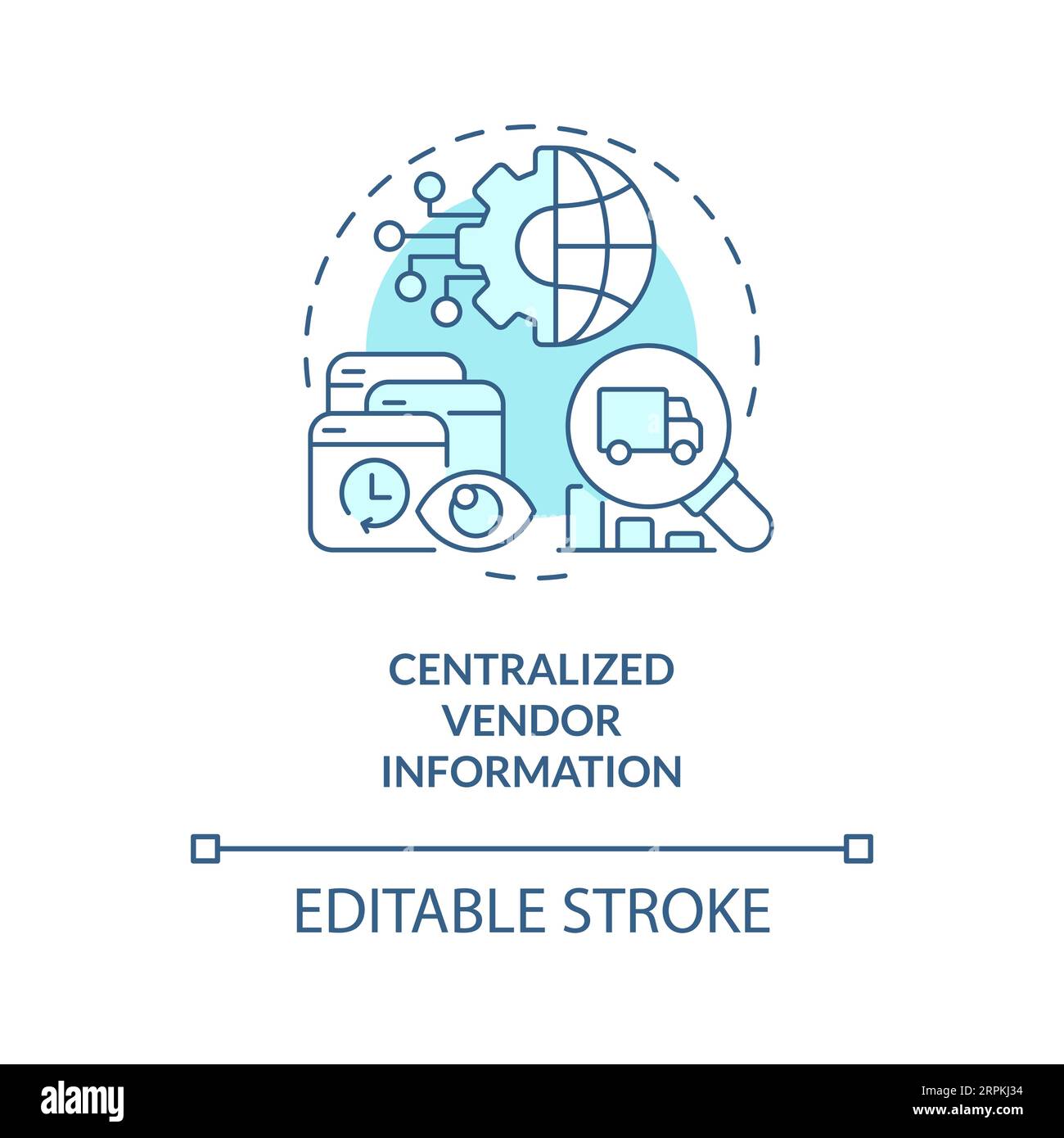 2D centralized vendor information blue concept Stock Vector Image & Art ...