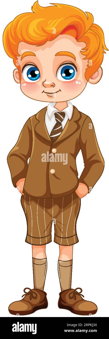 Boy in Student Uniform Cartoon illustration Stock Vector Image & Art ...