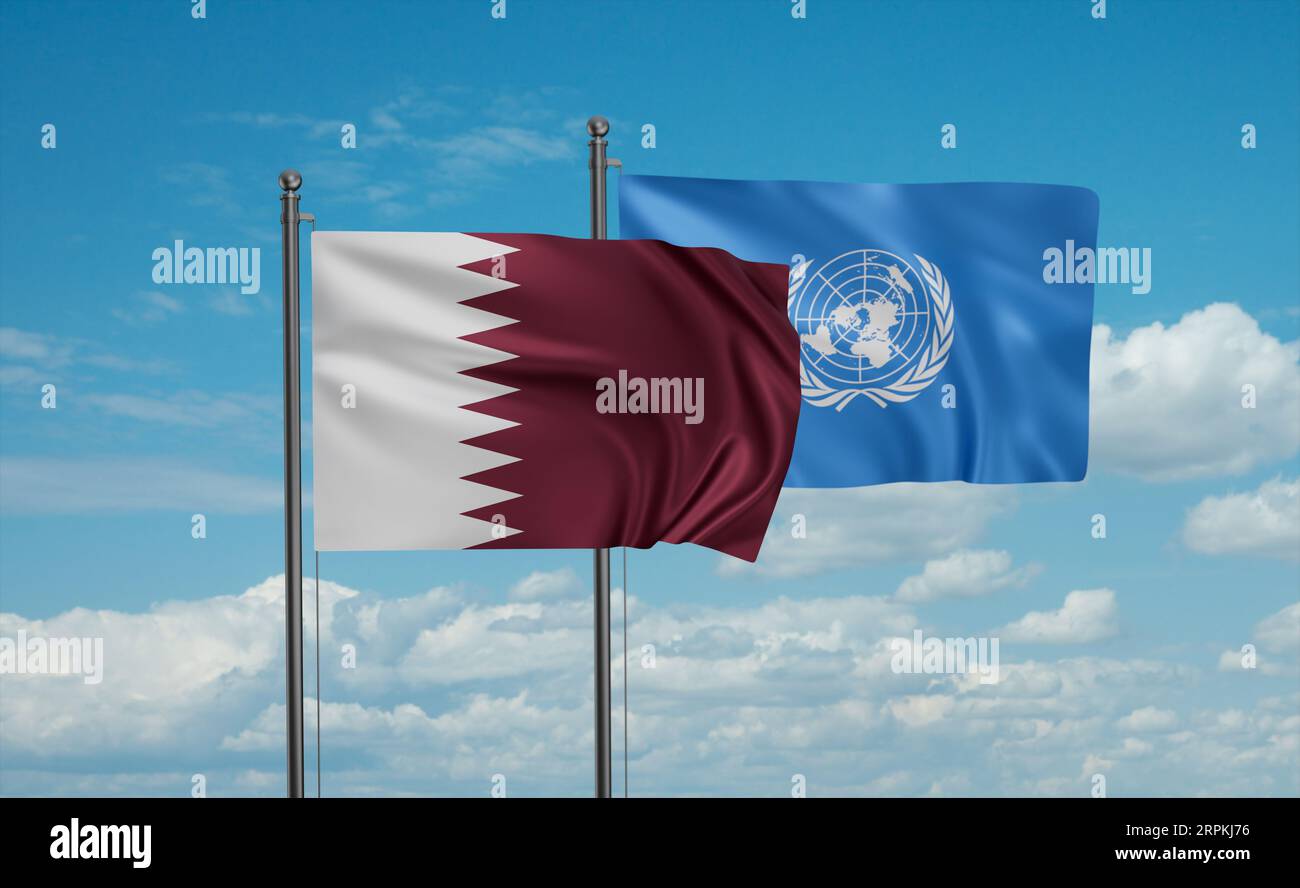 United nations qatar flags hi-res stock photography and images - Alamy