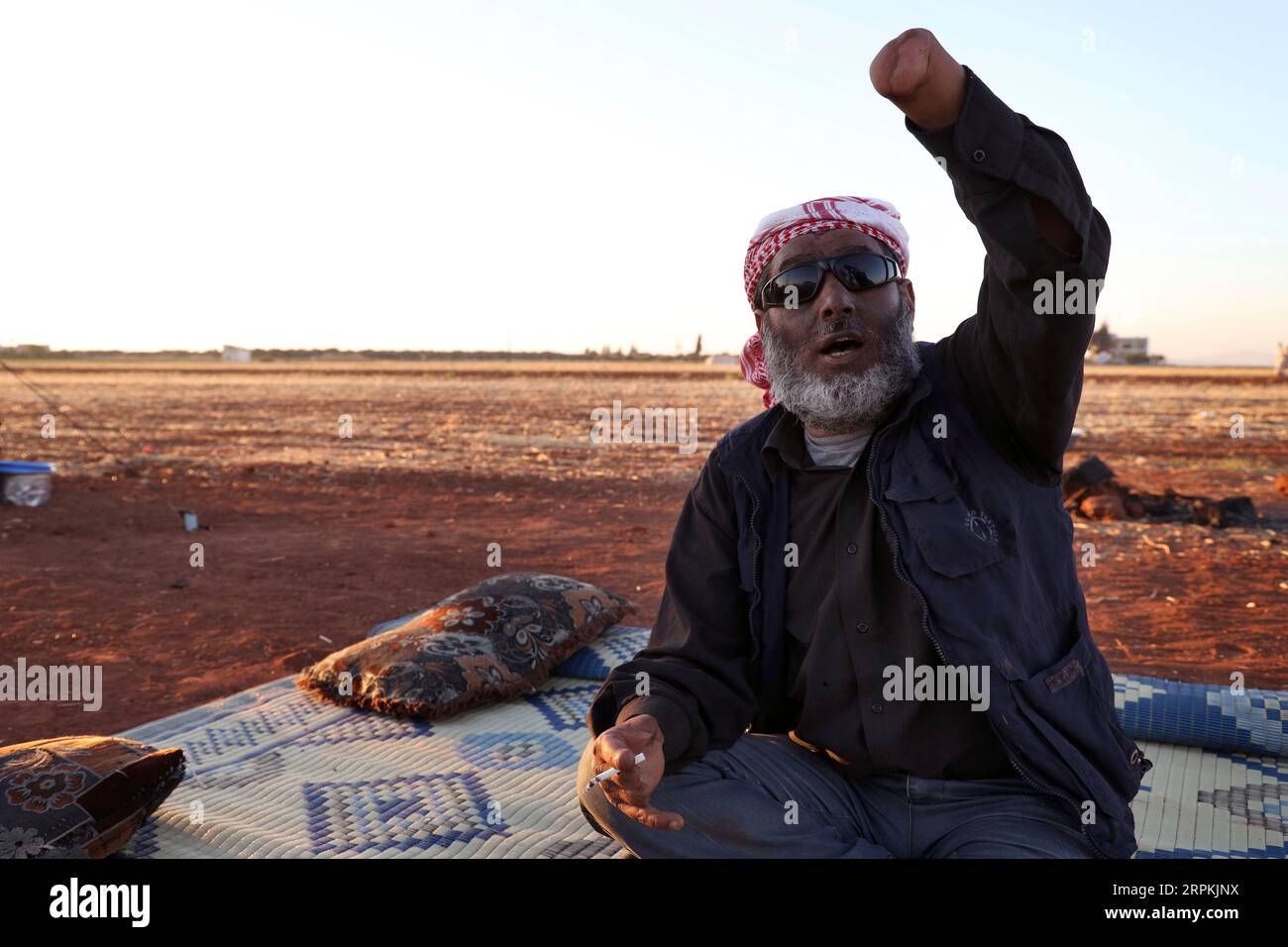 Ali Mansour, 43, who lost his eyes and hands to a cluster bomb in 2019 ...