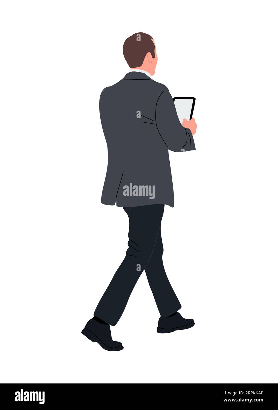 Business man character walking back view vector Stock Vector Image ...