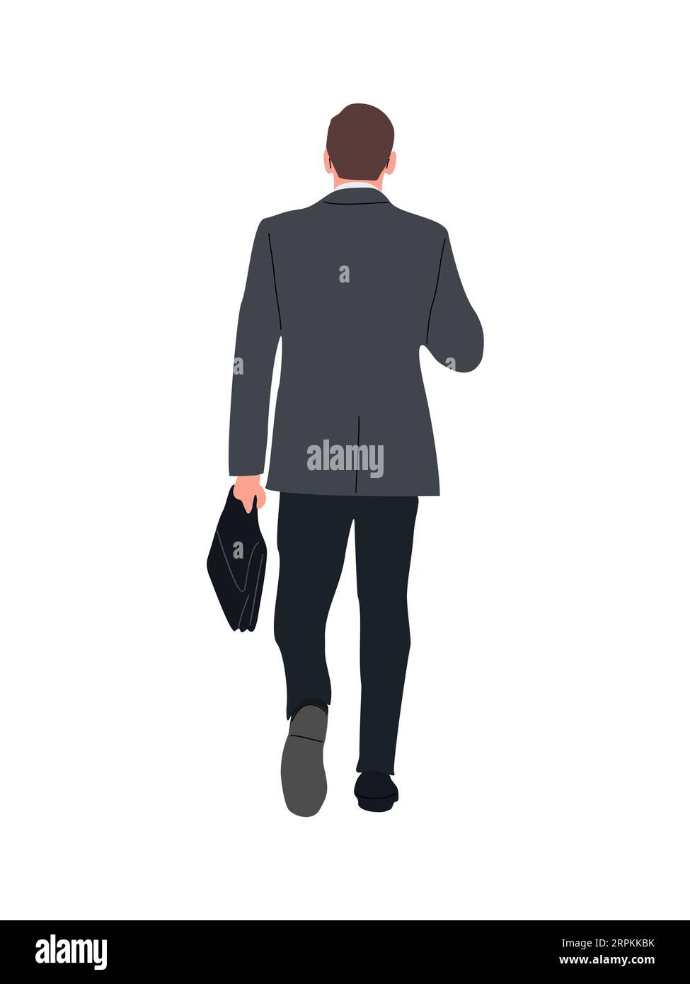 Business man character walking back view vector Stock Vector Image ...