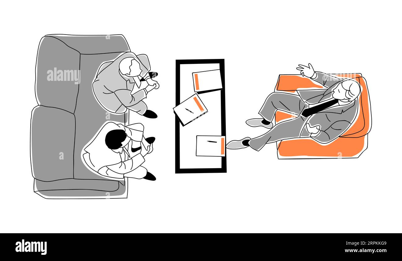 Business meeting in lounge zone top view vector Stock Vector Image ...