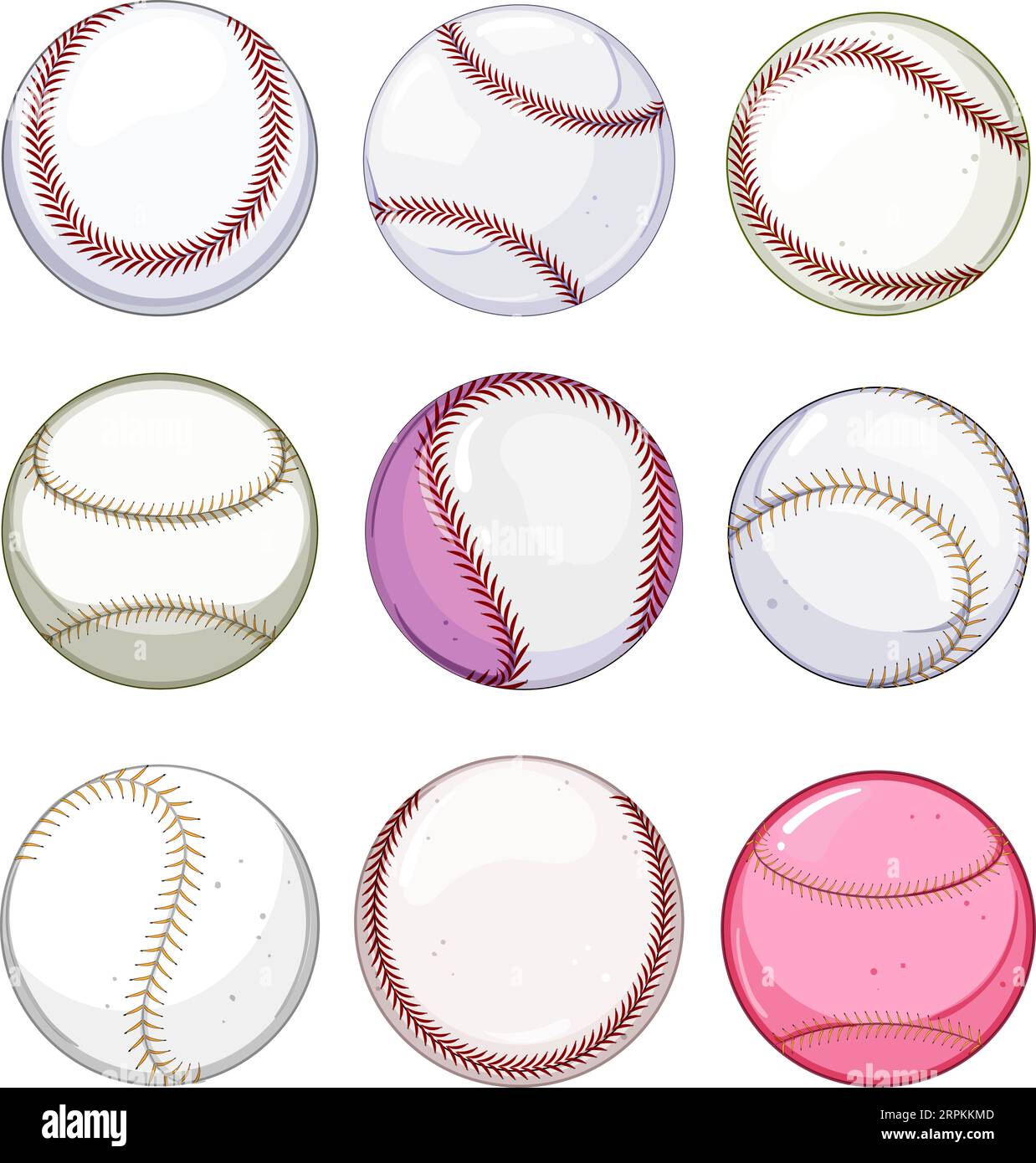 baseball ball set cartoon vector illustration Stock Vector Image & Art ...
