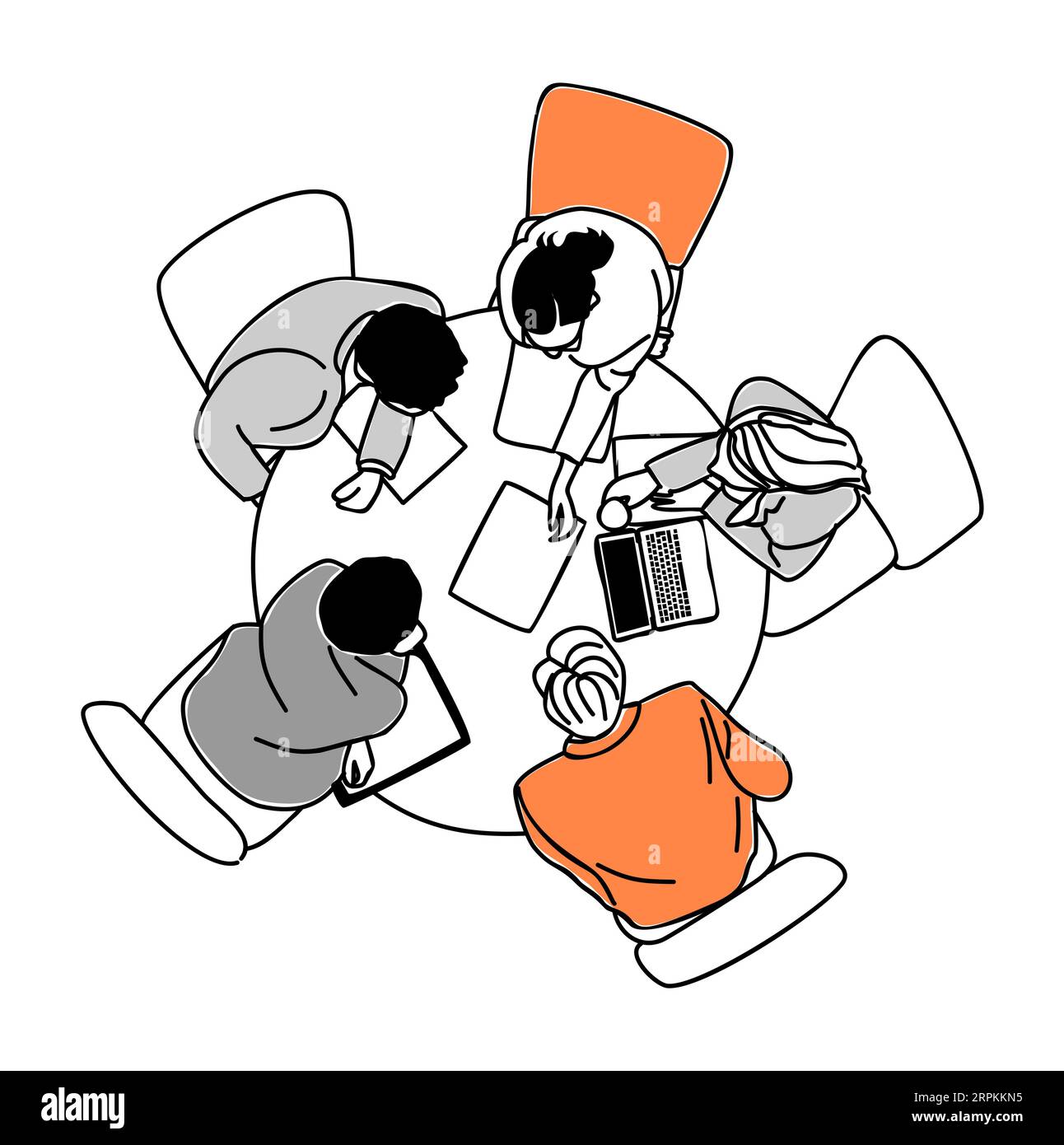 Sitting at desk above Stock Vector Images - Alamy