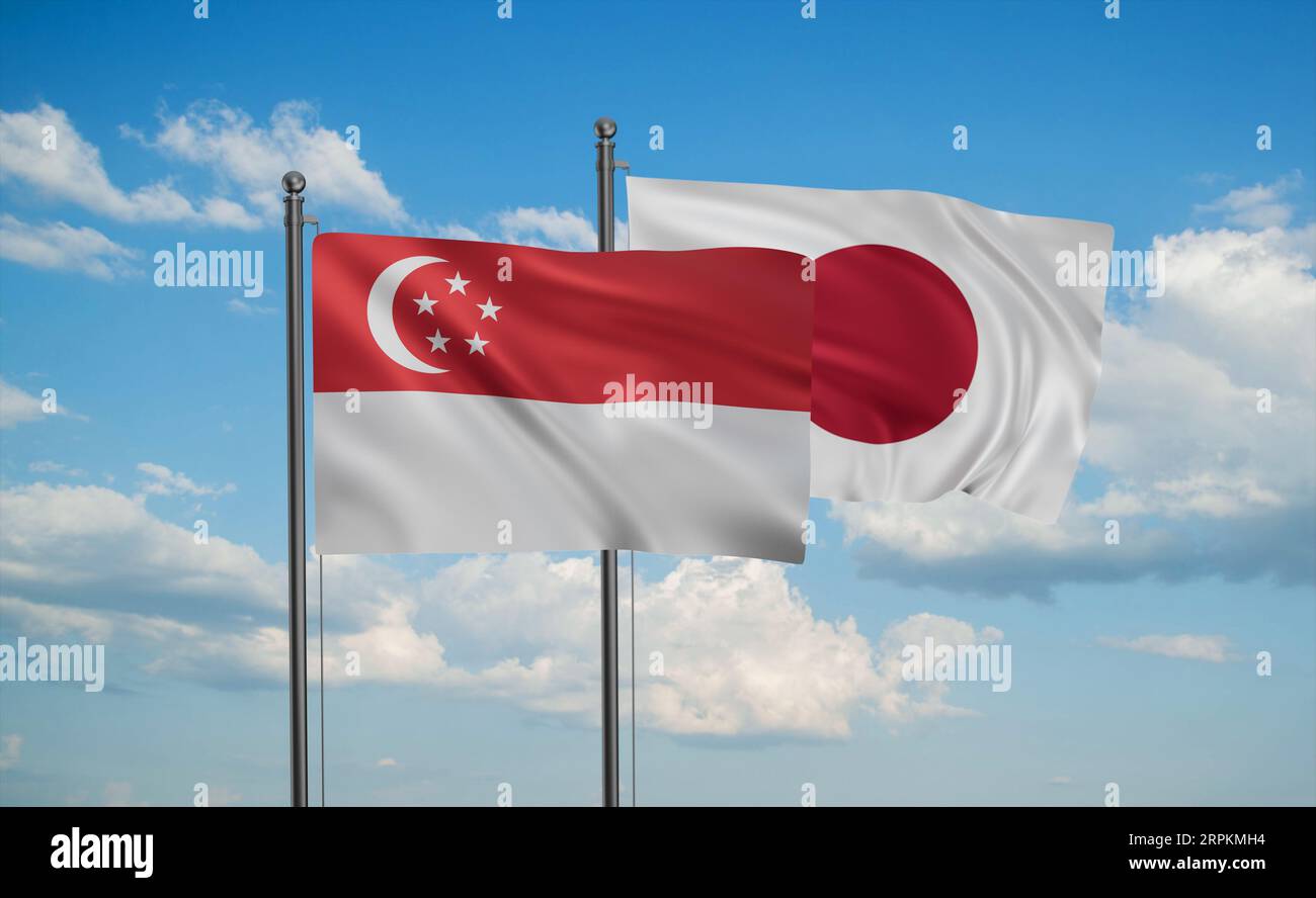 Singapore japan flag hi-res stock photography and images - Alamy