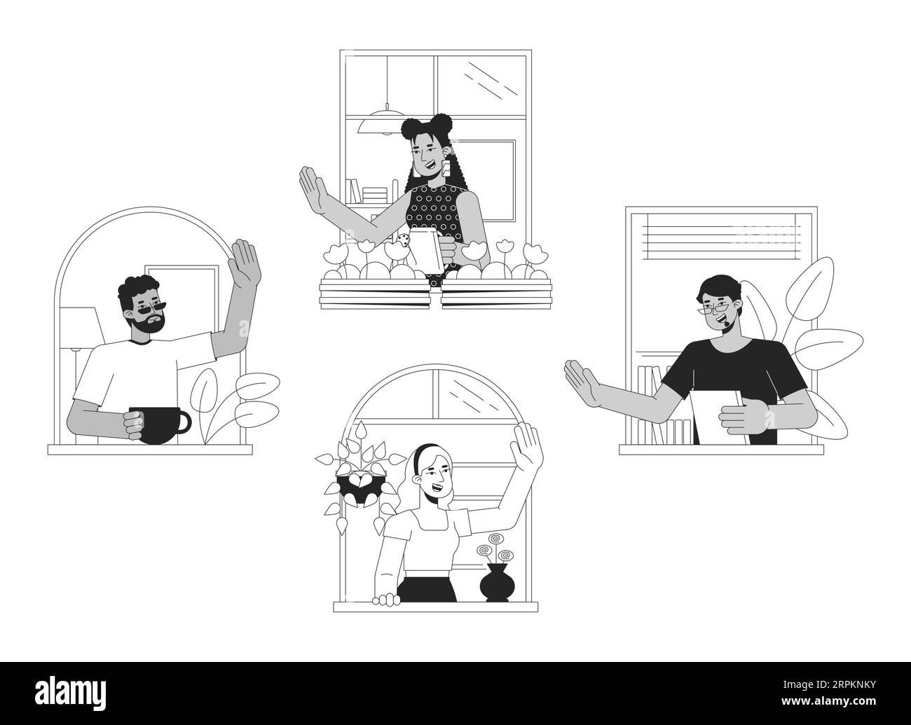 Neighbors vector concept illustration hi-res stock photography and ...