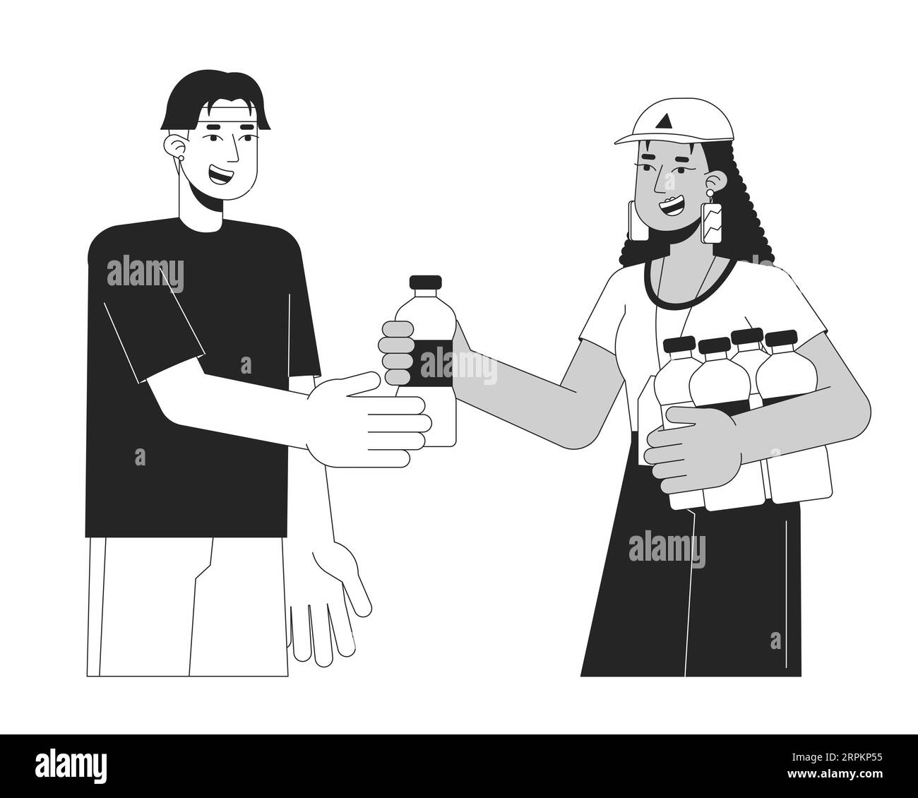 Volunteering bw concept vector spot illustration Stock Vector Image ... Volunteering bw concept vector spot illustration Stock Vector Image ...