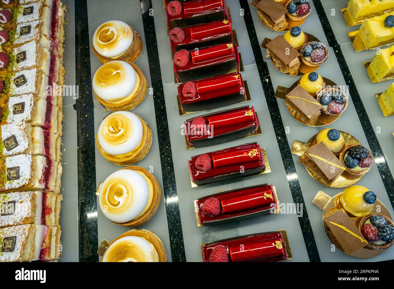Cake and pastries display, Cafe Central, Vienna, Austria Stock Photo ...