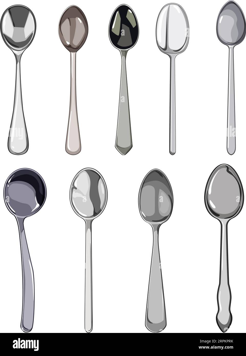 spoon set cartoon vector illustration Stock Vector Image & Art - Alamy