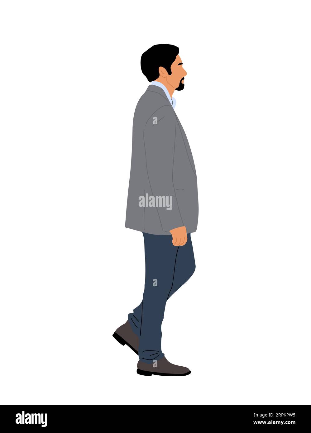 Business man walking, standing side view vector Stock Vector Image ...