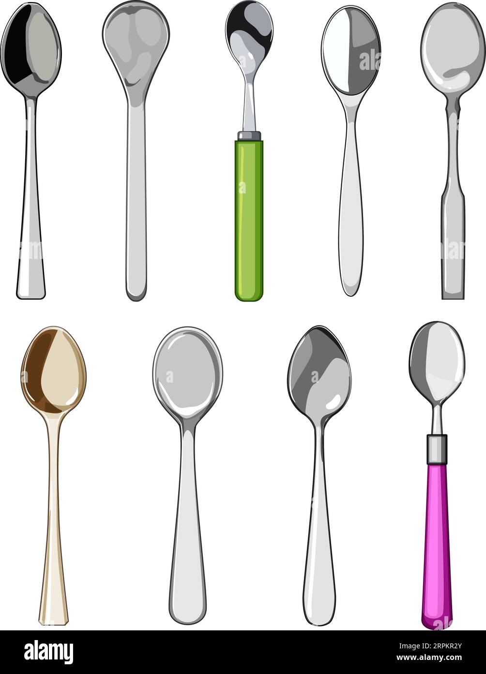 tea spoon set cartoon vector illustration Stock Vector Image & Art - Alamy
