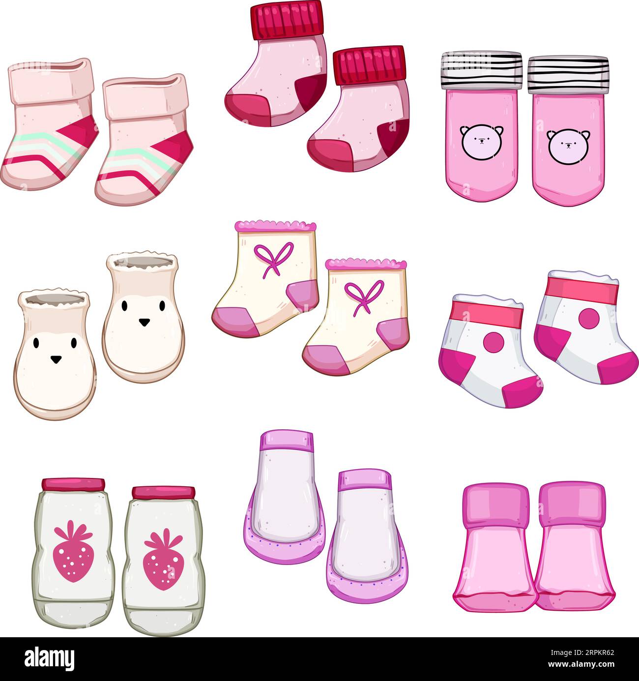toddler socks set cartoon vector illustration Stock Vector Image & Art ...