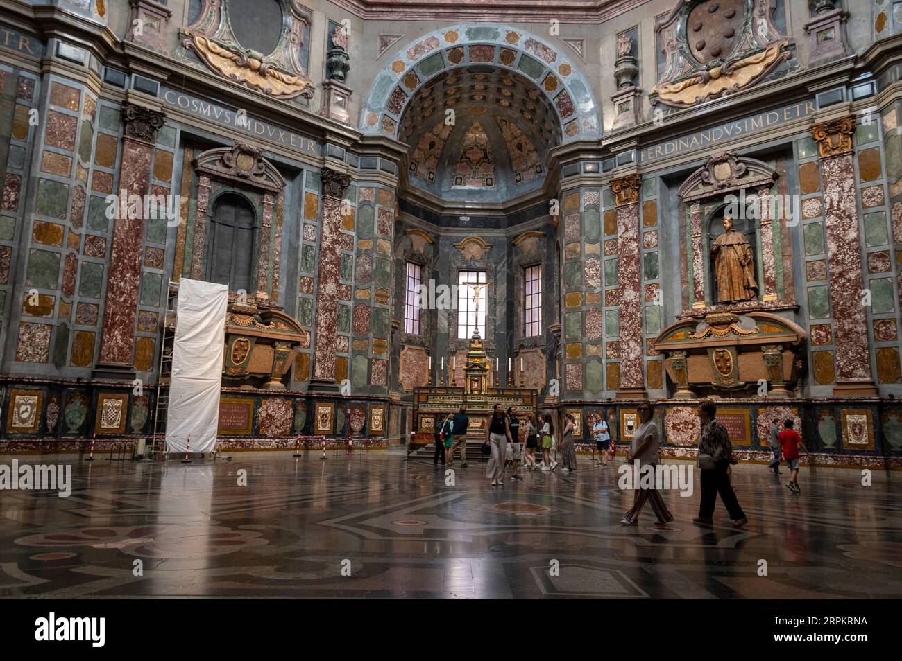 The interior of the Chapel of the Princes connected to the once powerful and richest Medici ...