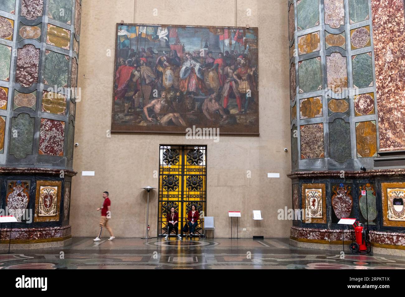 A large wall canvas painting of a wedding ceremony of Ferdinando1 de ...
