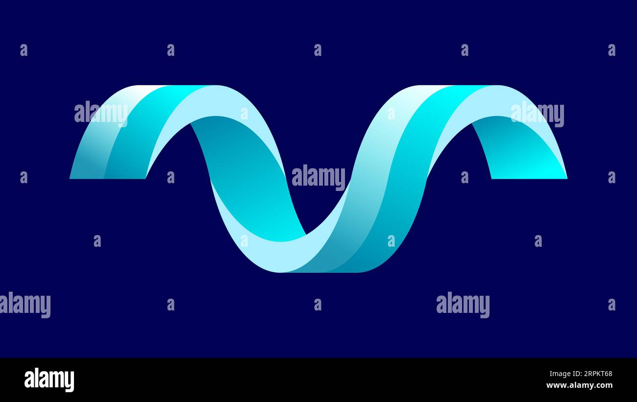 Blue helix isolated on dark background. Decoration design element ...