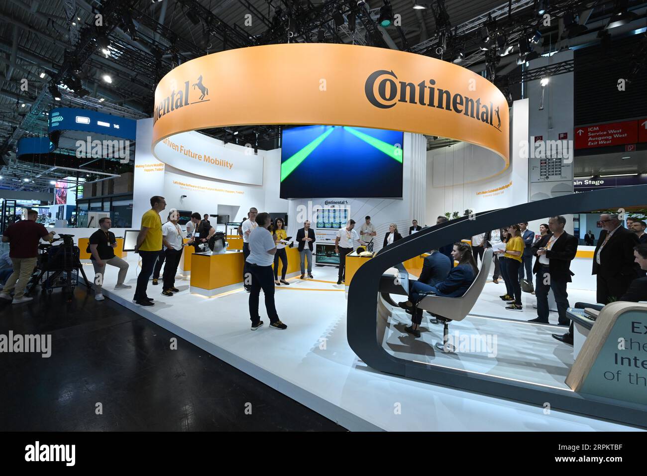 Munich, Germany. 05th Sep, 2023. Visitors stand at Continental's booth ...