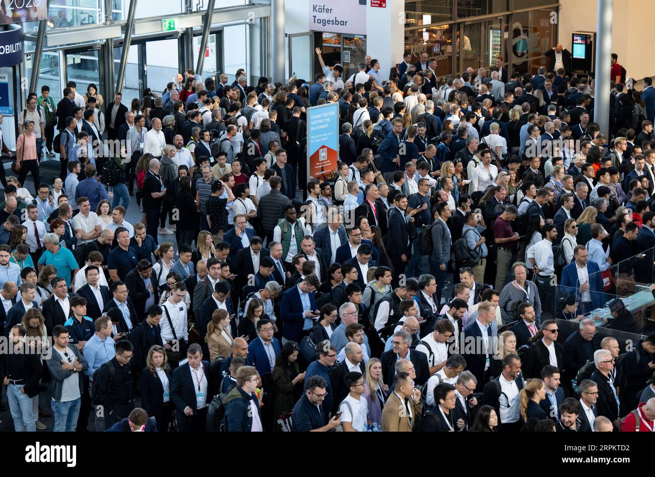 Munich, Germany. 05th Sep, 2023. Visitors arrive at the trade fair for ...
