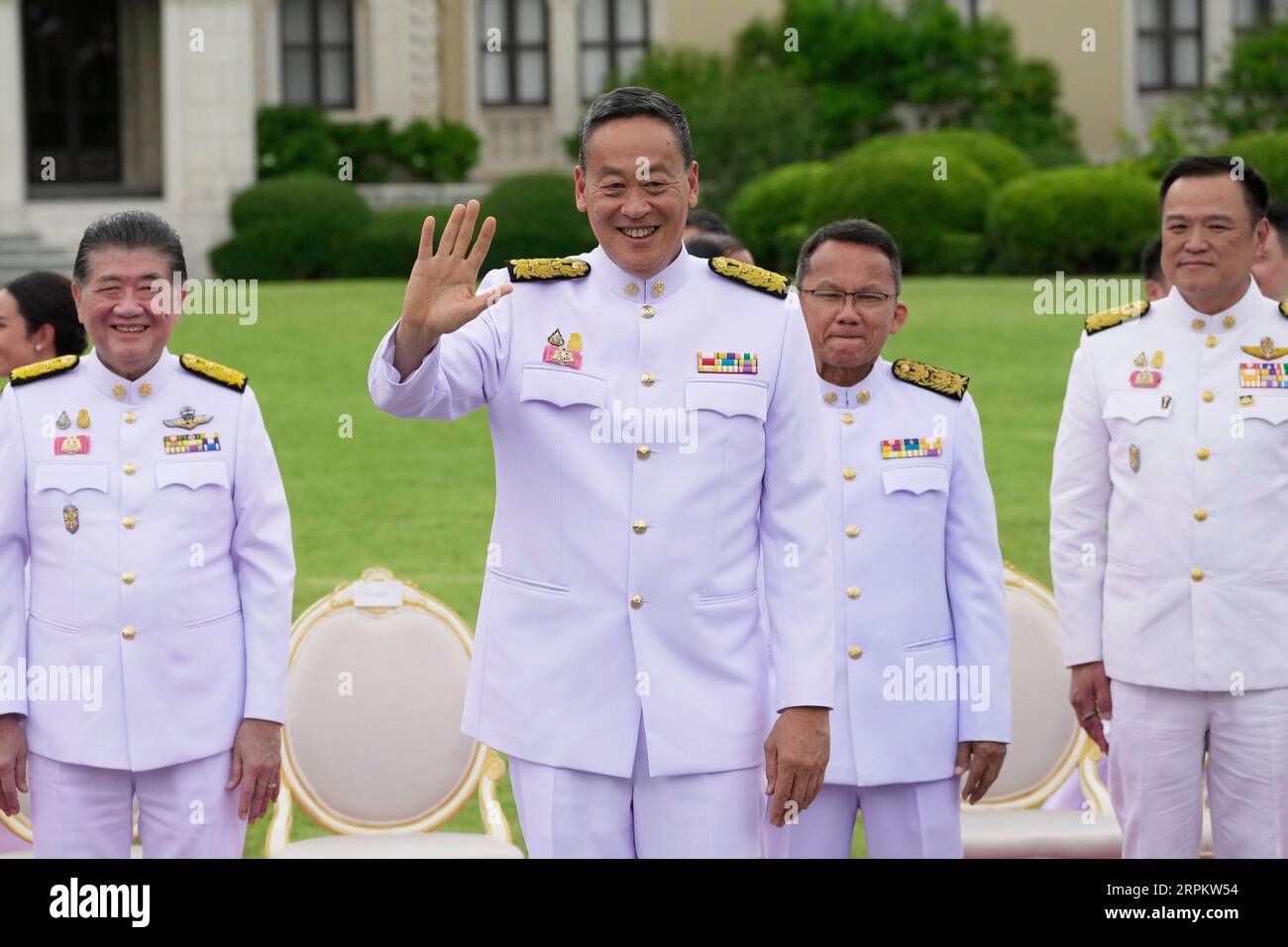 Thailand's Prime Minister Srettha Thavisin, foreground, and his cabinet ...