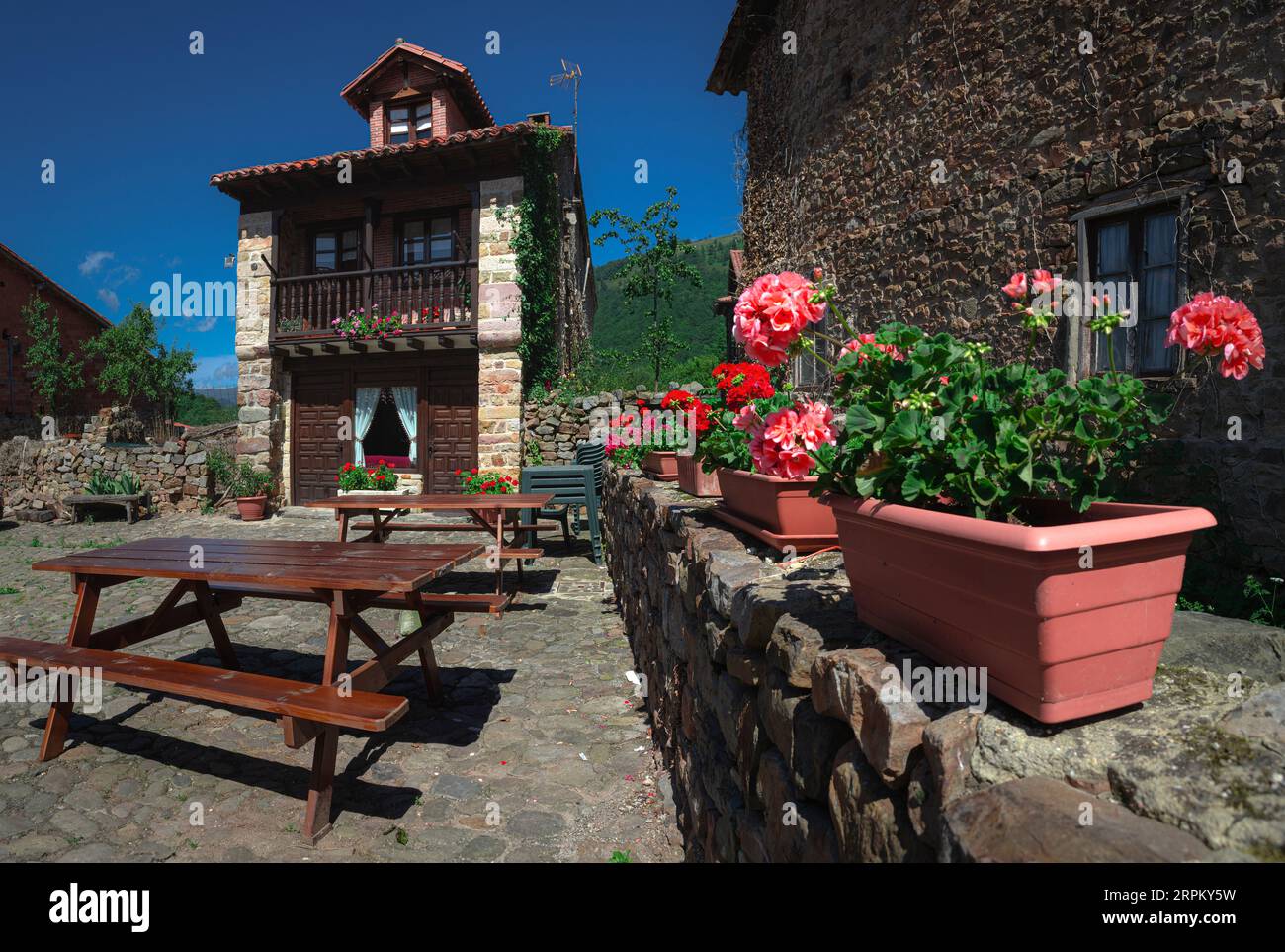 Medieval Village Barcena Mayor, Cantabria, Spain Stock Photo - Alamy