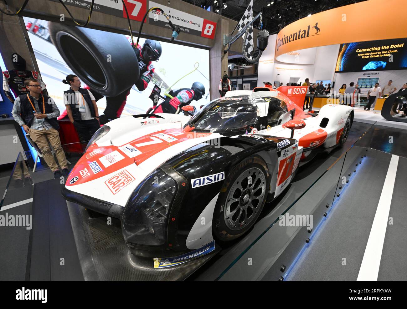 Munich, Germany. 05th Sep, 2023. Visitors stand at the Toyota Gazoo ...