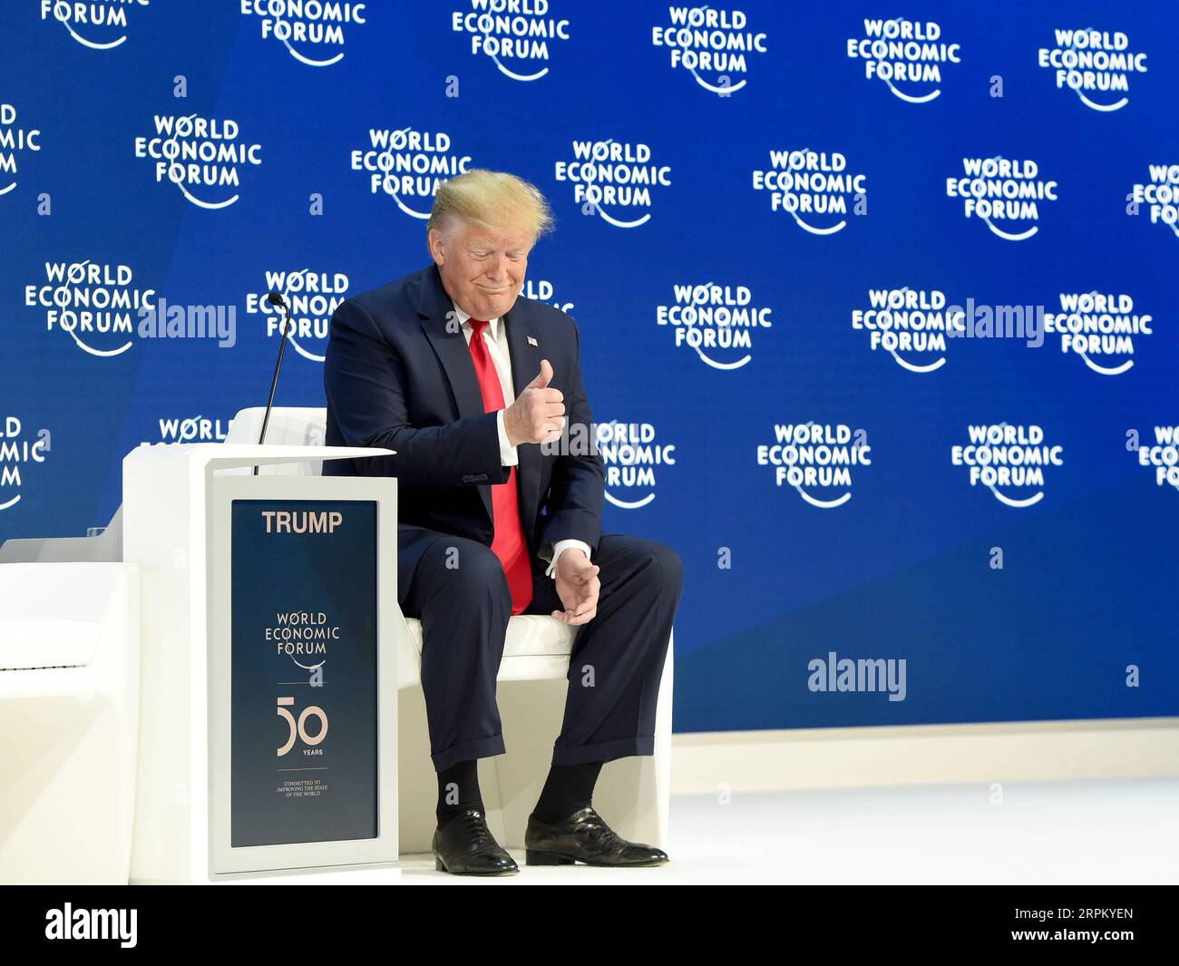 Trump world economic forum hi-res stock photography and images - Alamy