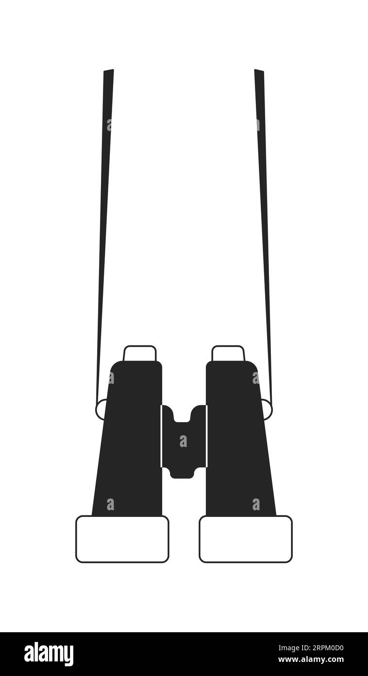 Binoculars Flat Monochrome Isolated Vector Object Stock Vector Image